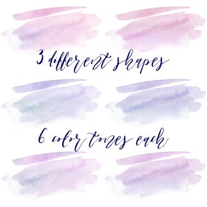 Paint Brush Stroke Clipart - Purple Blue Watercolor - Abstract ...