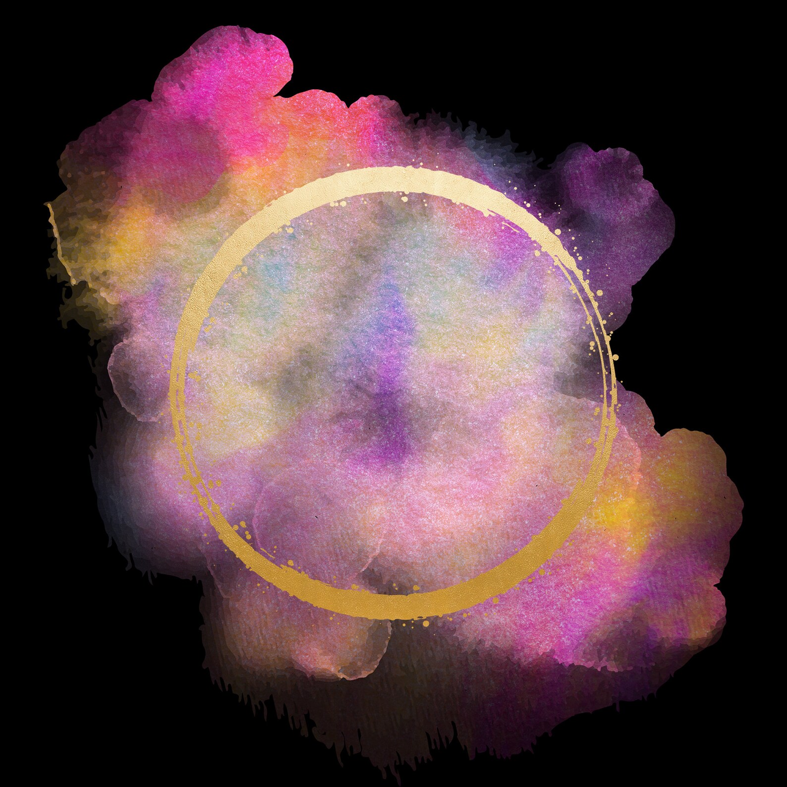 Rainbow Ink Stain Clipart Set Fuzzy Texture Fantasy Images - Etsy