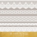 Lace Border Clipart Set - in White, Grey & Black - Lace Graphics ...