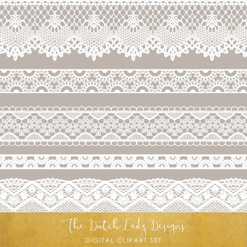 Grey Lace Border Clip Art
