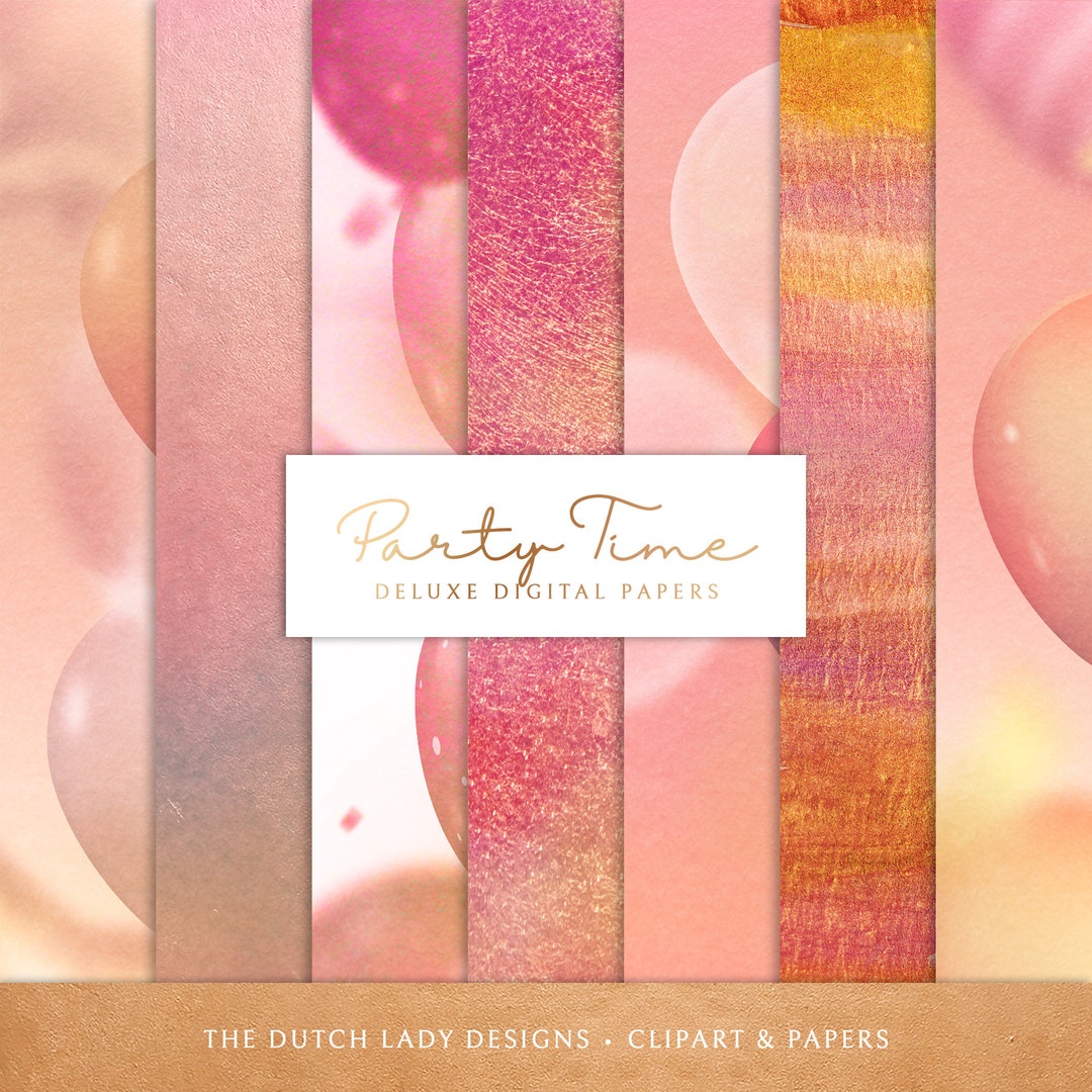 Digital Scrapbook Paper Set - Printable Backgrounds - Balloons - Party ...