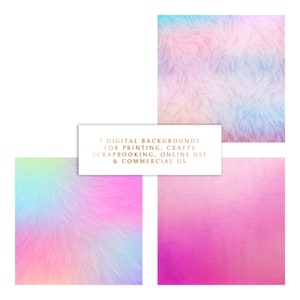 Digital Scrapbook Paper Set - Printable Backgrounds - Unicorn Fur ...
