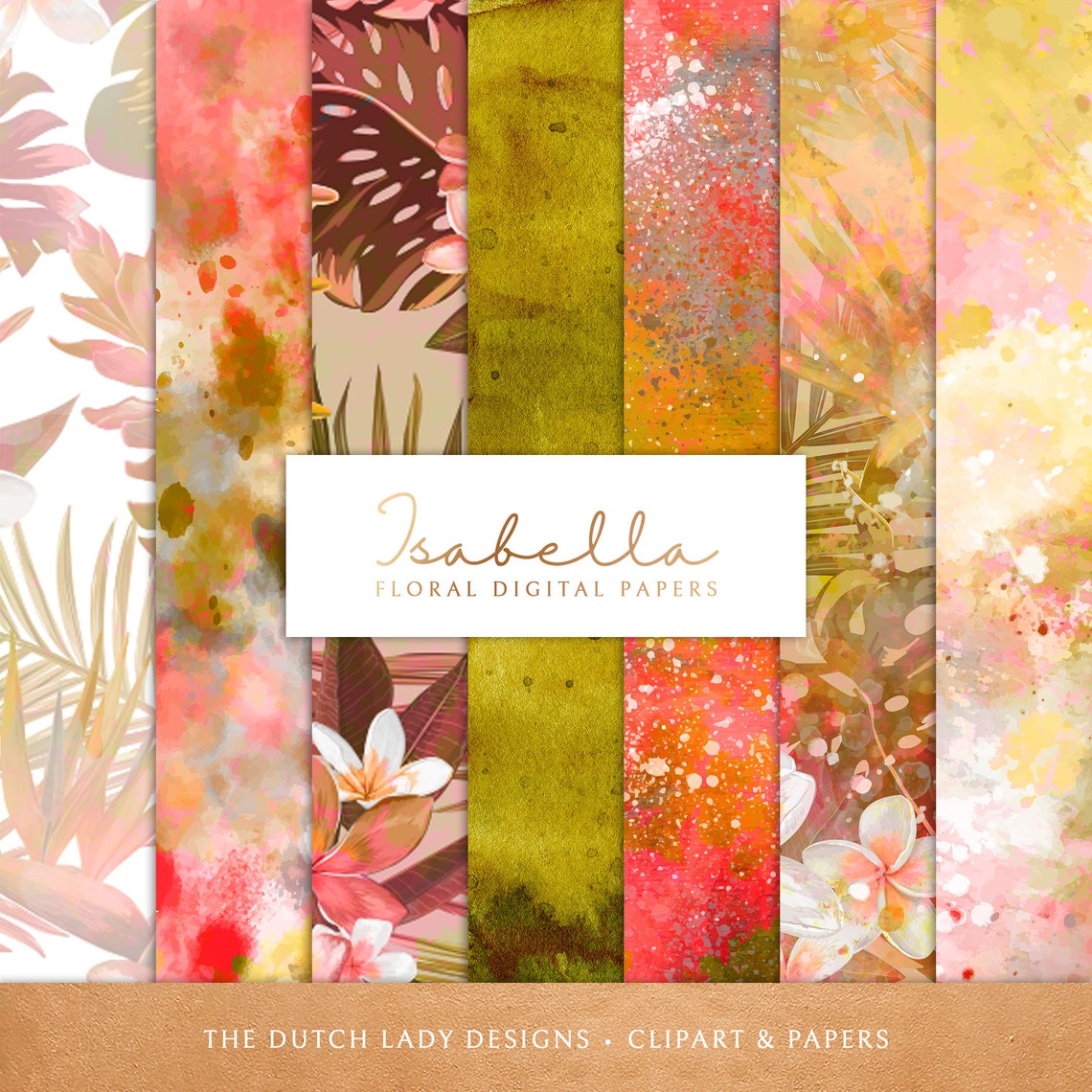 Digital Scrapbook Paper Set Printable Papers Tropical - Etsy