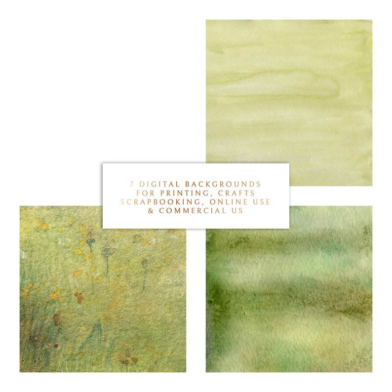 Digital Scrapbook Paper Set Printable Green Backgrounds - Etsy