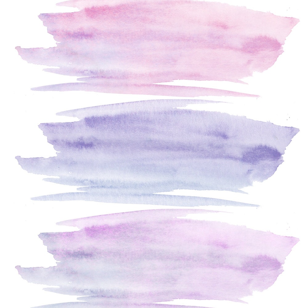 Paint Brush Stroke Clipart Purple Blue Watercolor Abstract - Etsy