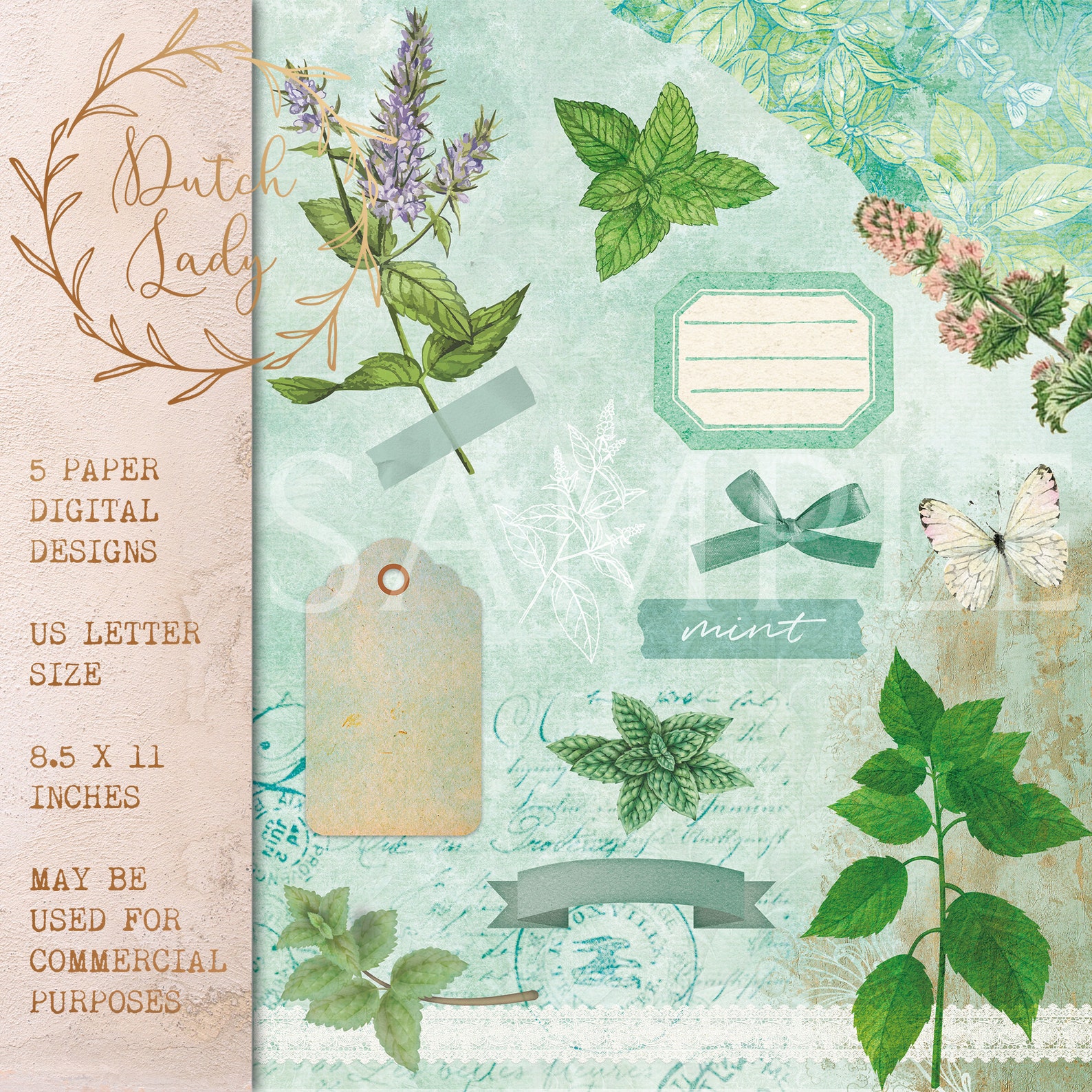 Digital Decoupage & Scrapbook Paper Set Printable - Etsy
