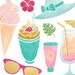 Summer & Beach Clipart Set Tropical Images Hello Summer Graphics ...