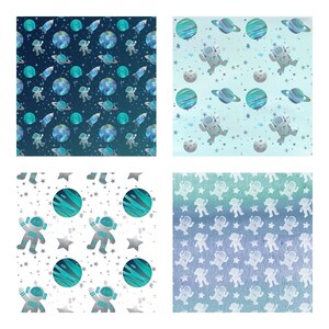 Digital Scrapbook Paper Space & Galaxy Backgrounds - Etsy