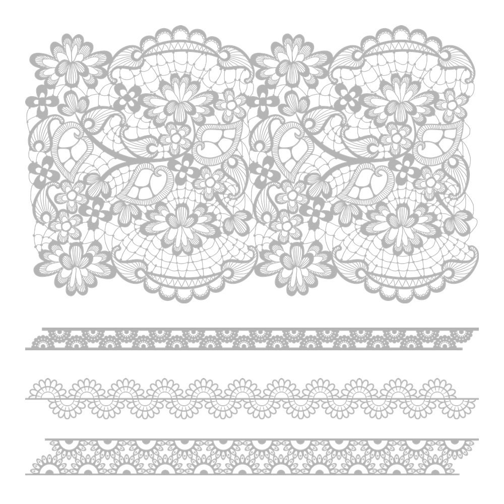 Lace Border Clipart Set In White Grey And Black Lace Etsy