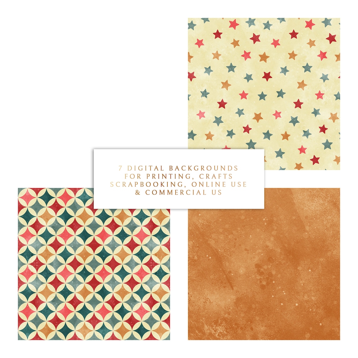 Digital Scrapbook Paper Set Printable Backgrounds - Etsy