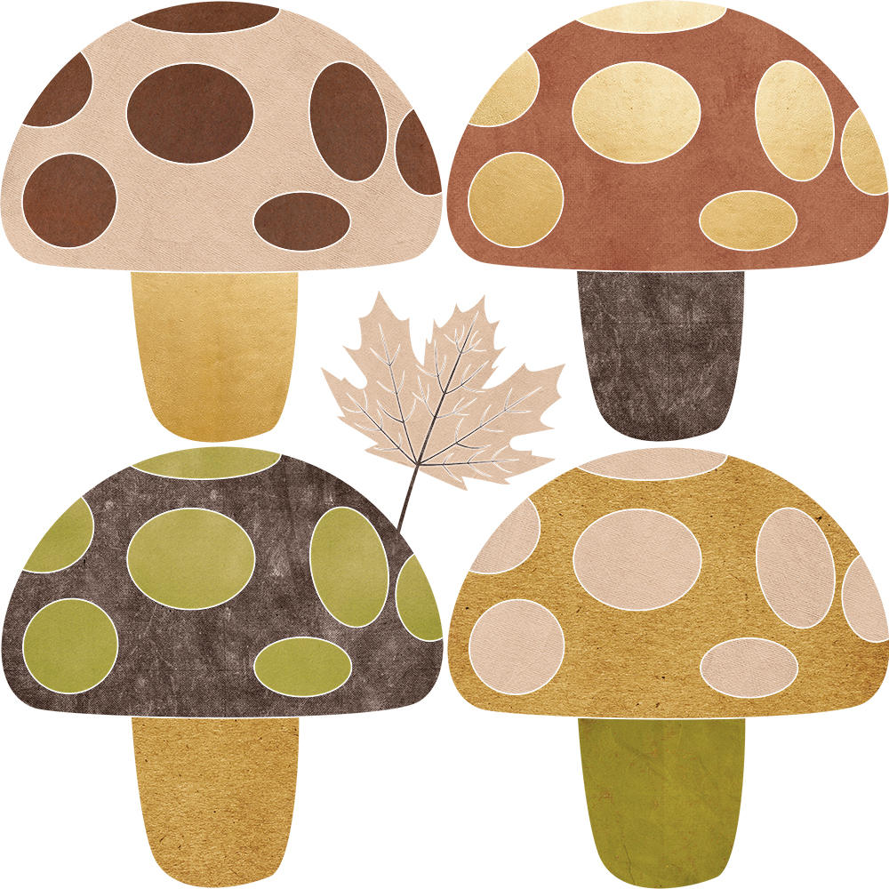 Fall Forest Clipart Set Deer Leaf Mushroom & Acorn Images - Etsy