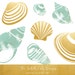 Golden & Ocean Style Sea Shell Clipart Set Seashell Gold - Etsy