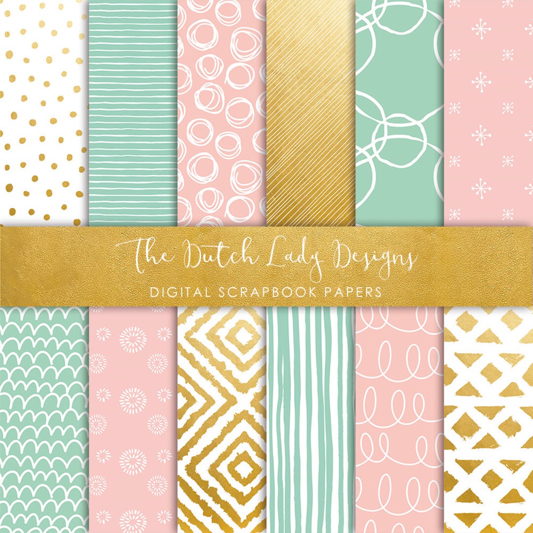 Digital Scrapbook Paper - Handdrawn Geometrics - Background Patterns ...