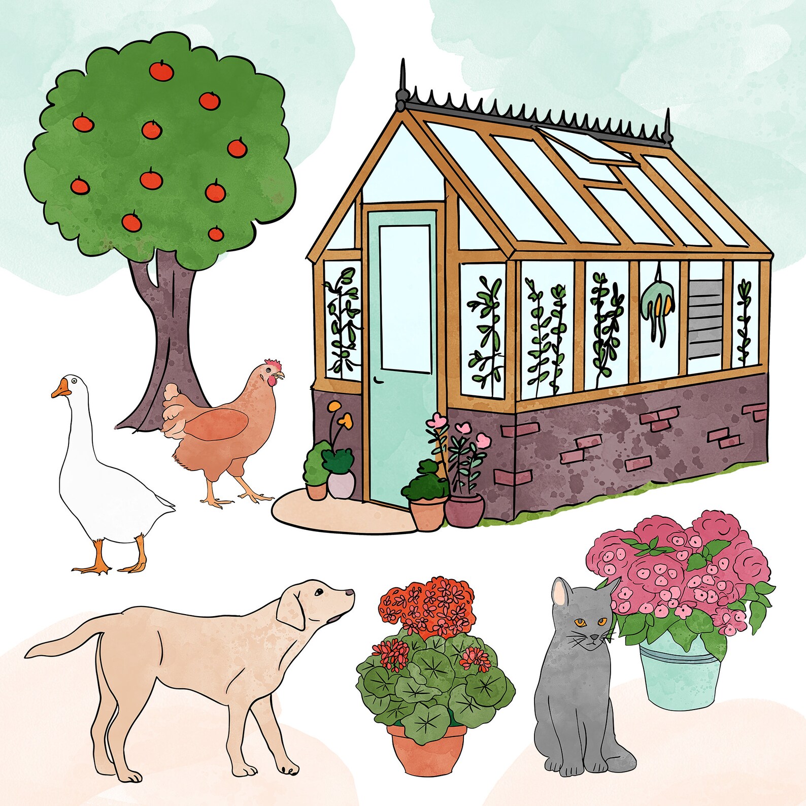 Garden Clipart Set Flat Clipart Graphics Gardeners - Etsy