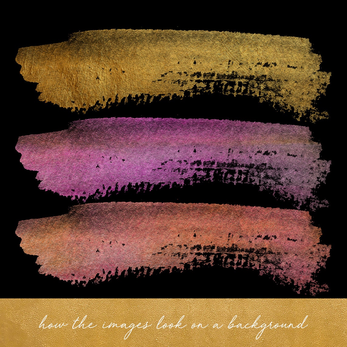 Orange & Pink Watercolor Decoration Clipart Set Waterpaint | Etsy