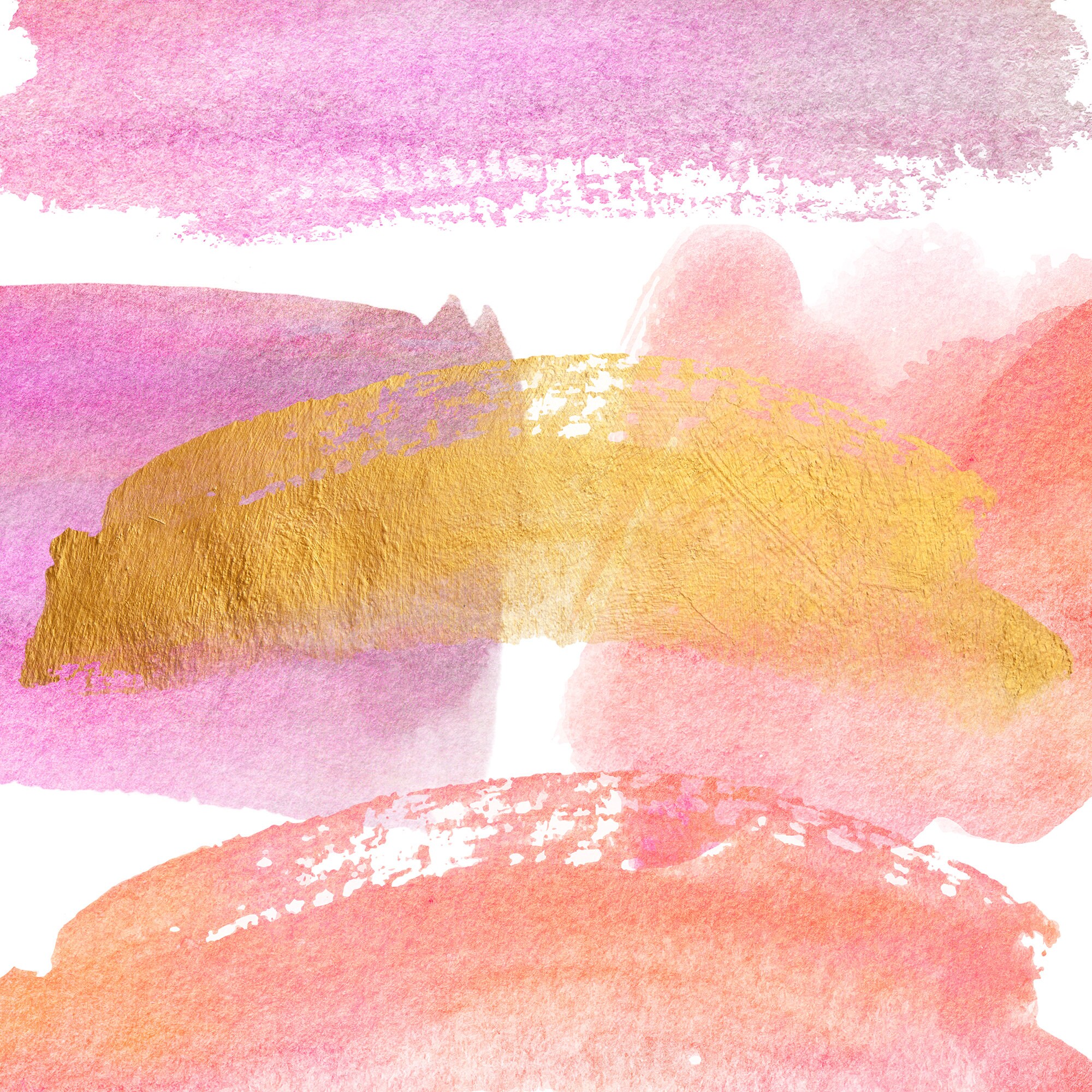 Orange & Pink Watercolor Decoration Clipart Set Waterpaint | Etsy