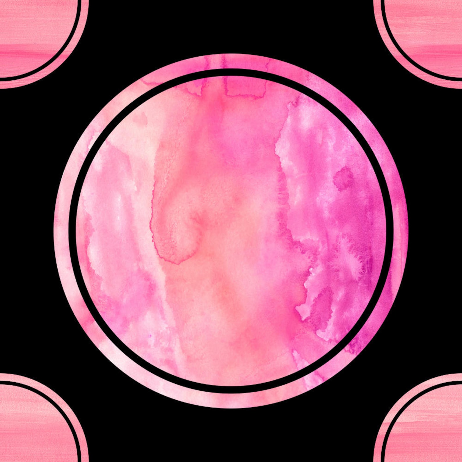 Circle Shaped Label Clipart Set Round Labels in Pink | Etsy