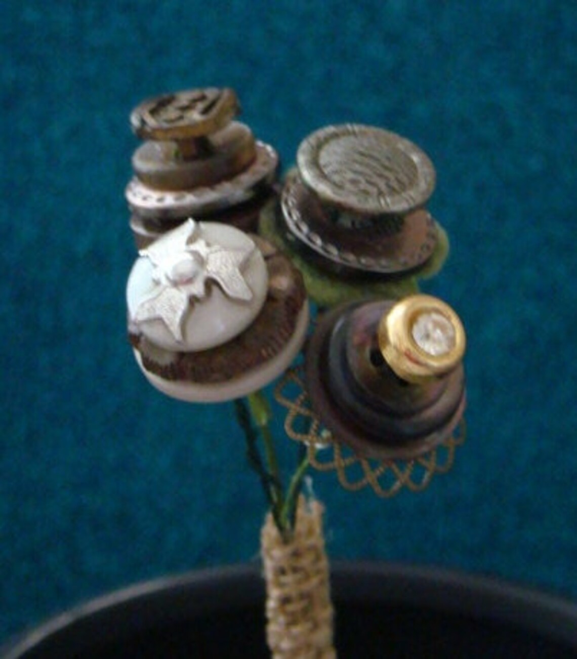 Handmade Mini Button Flower Bouquets in Metals - Etsy