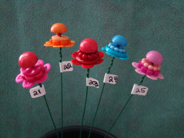 Colorful Medium Individual Button Flowers Batch #2 - Different Colors ...