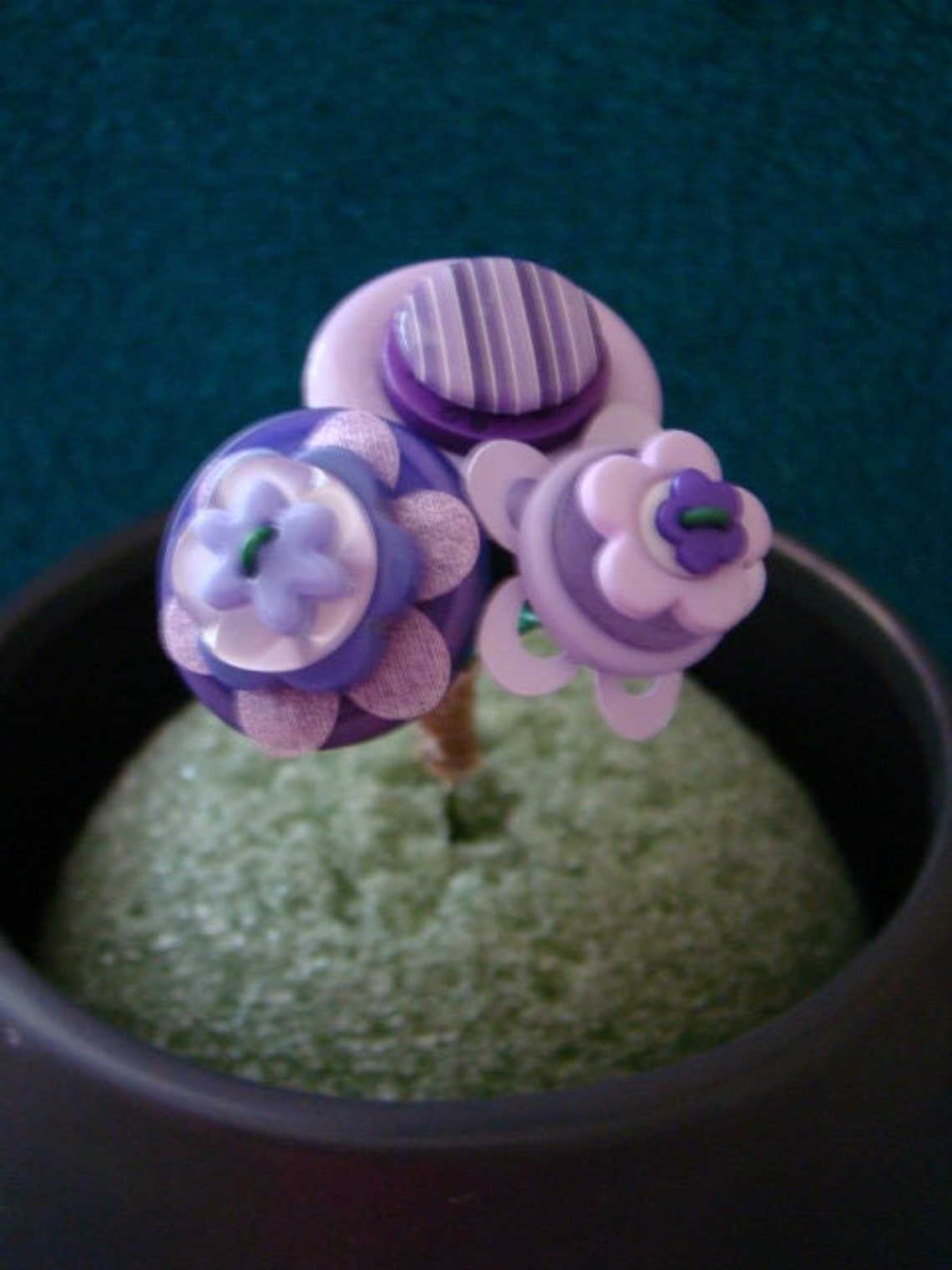 Handmade Mini Button Flower Bouquets in Purples - Etsy