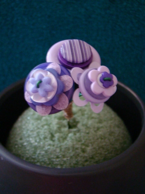 Handmade Mini Button Flower Bouquets in Purples - Etsy