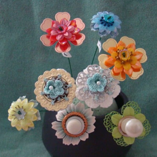 Button Flowers - Etsy