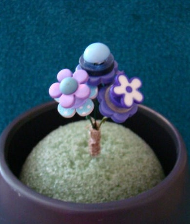 Handmade Mini Button Flower Bouquets in Purples - Etsy