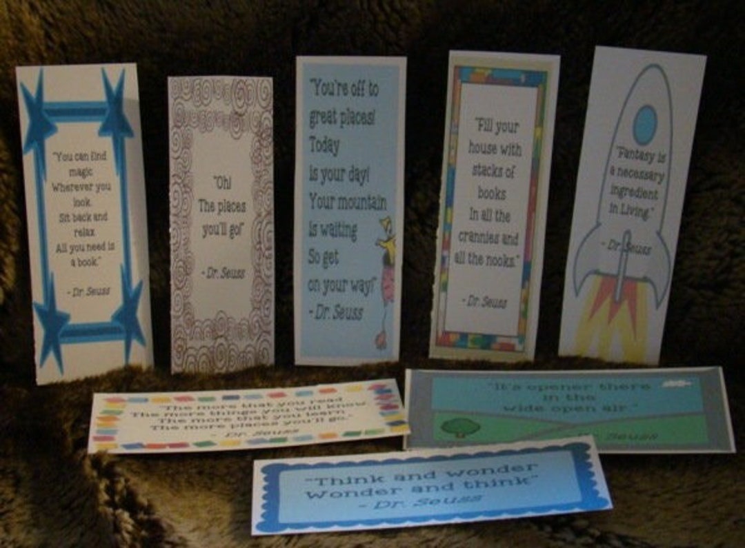 Famous Quotes by Dr. Seuss Bookmarks for Kids & Adults - Etsy