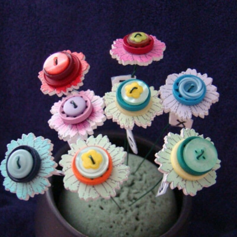 Button Flowers - Etsy