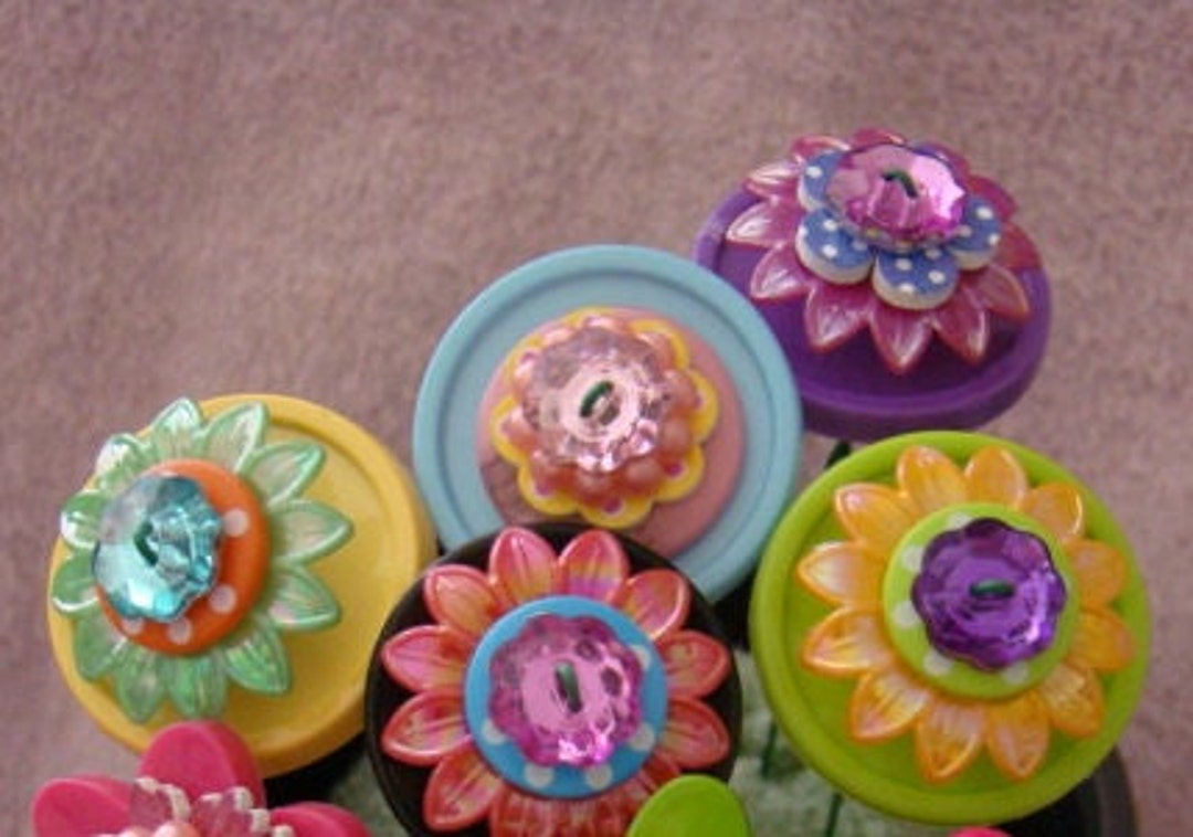 Giant Individual Button Flowers - Different Colors & Types - You Choose ...
