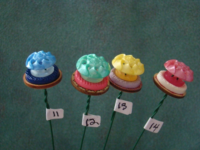 Colorful Medium Individual Button Flowers Batch 2 Different Colors ...