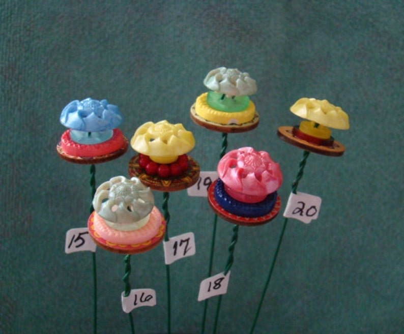 Colorful Medium Individual Button Flowers Batch #2 - Different Colors ...
