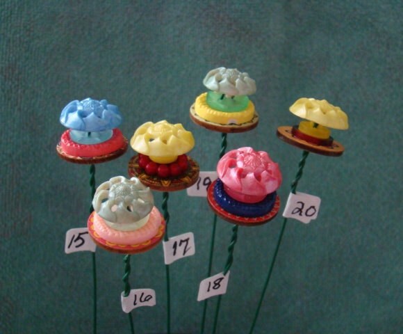 Colorful Medium Individual Button Flowers Batch 2 Different Colors ...