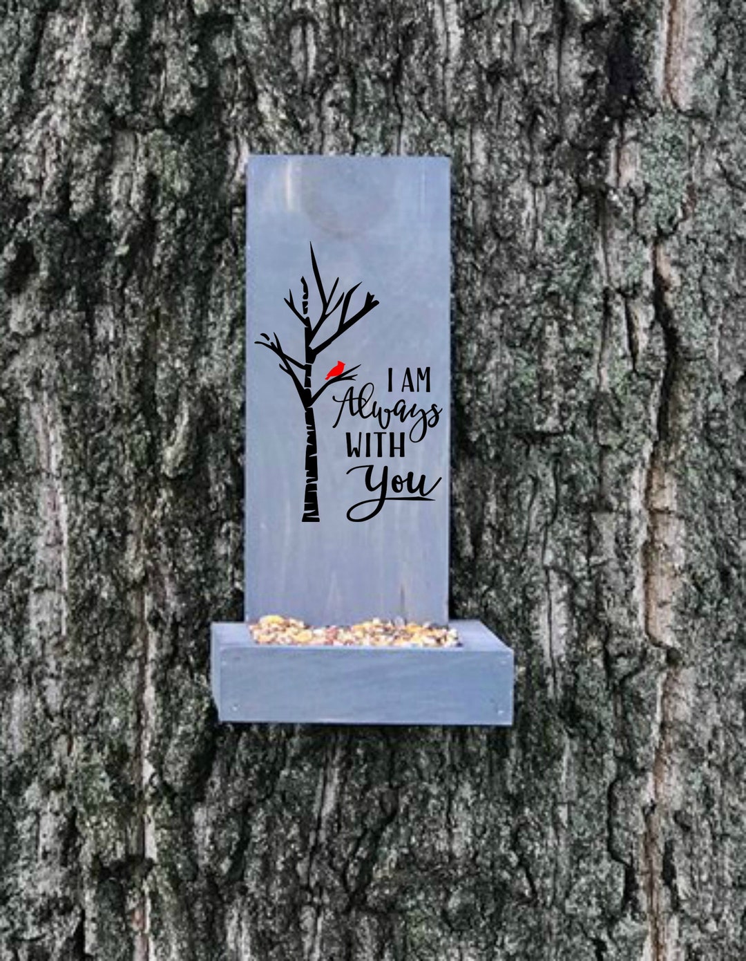 Memorial Bird Feeder - I Am Always With You - Cardinal Remembrance Gift ...