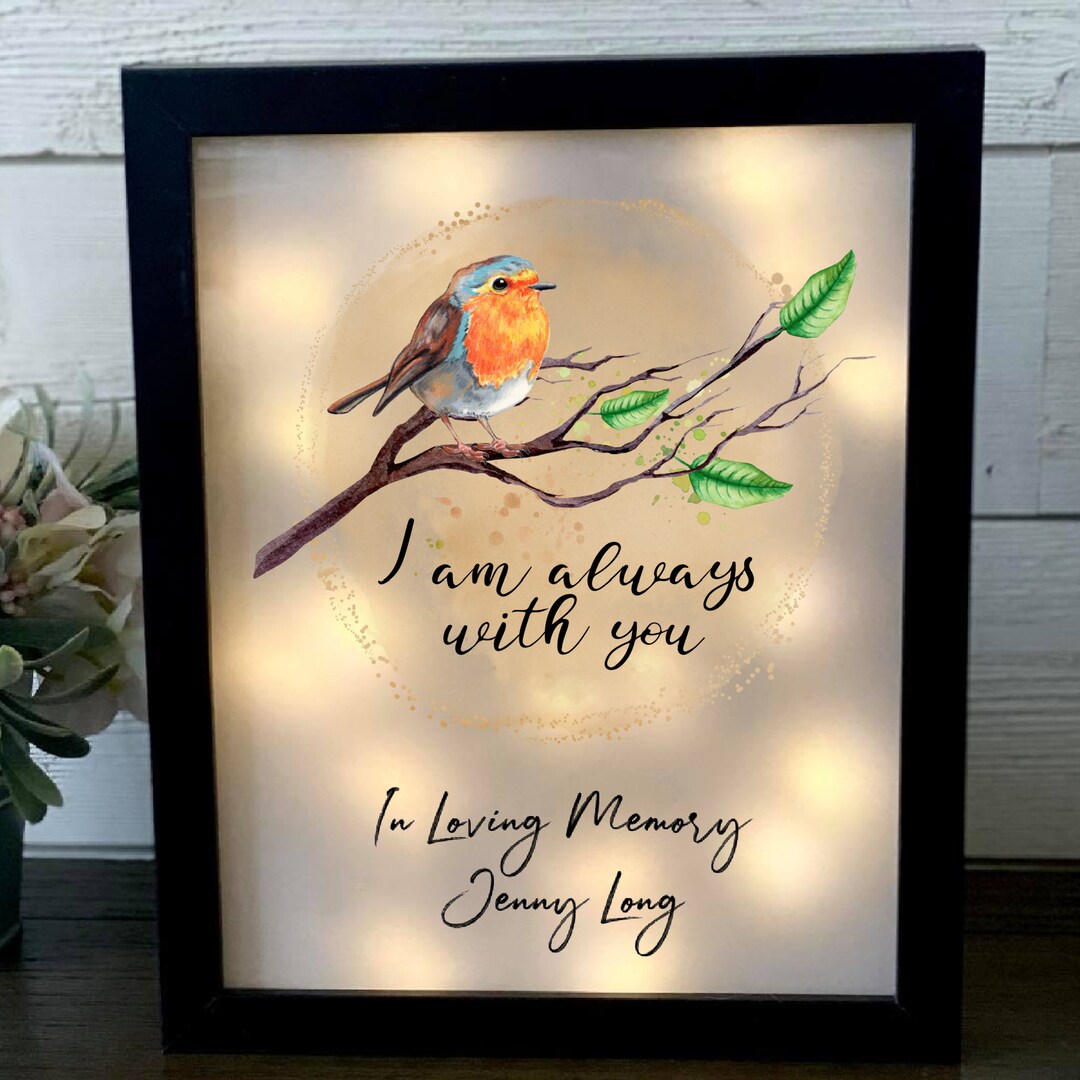 Robins Appear When Angels Are Near, Sympathy Gift, Shadowbox, Memorial ...