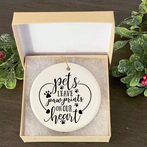 Pet Loss, Loss of Pet, Paw Prints on My Heart, Memorial Ornament ...