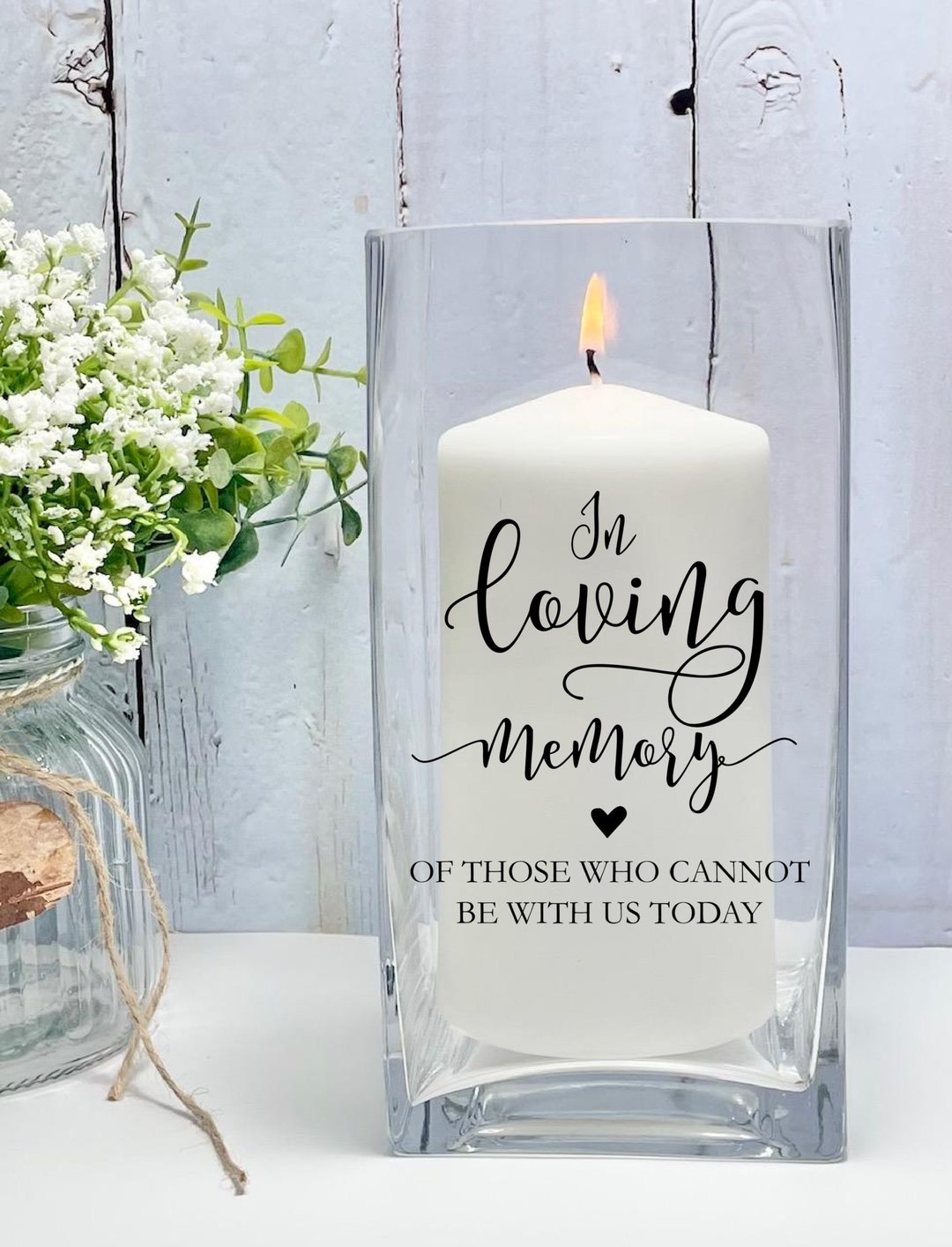 Wedding Memorial Candle for Loss of Loved One, Memory Table, in Loving ...