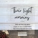 Their Light Remains, Memorial Sign, Sympathy Gift, Loss of Loved One ...