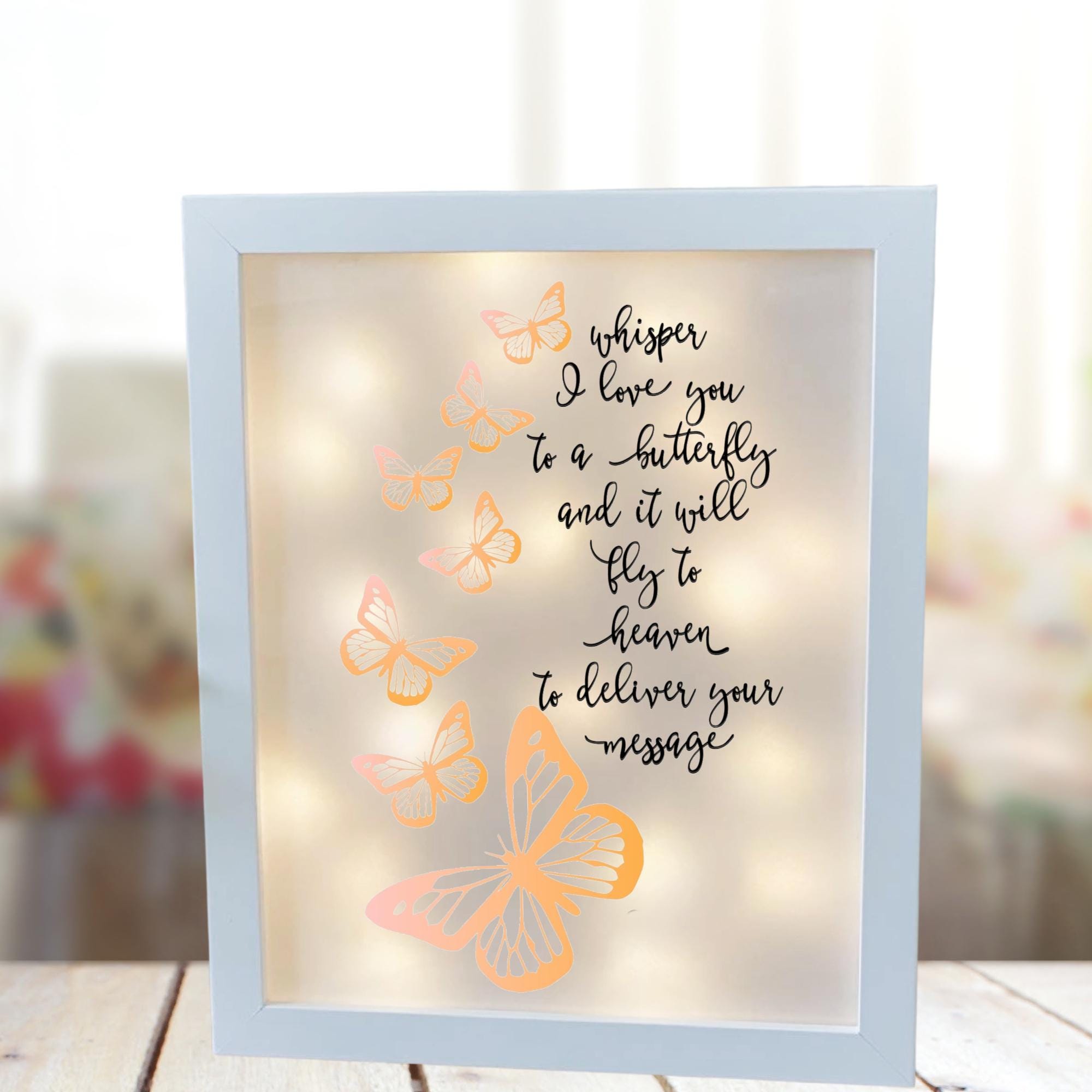 Butterfly Memorial Shadow Box - Sympathy Gift - Bereavement Gift - Loss ...