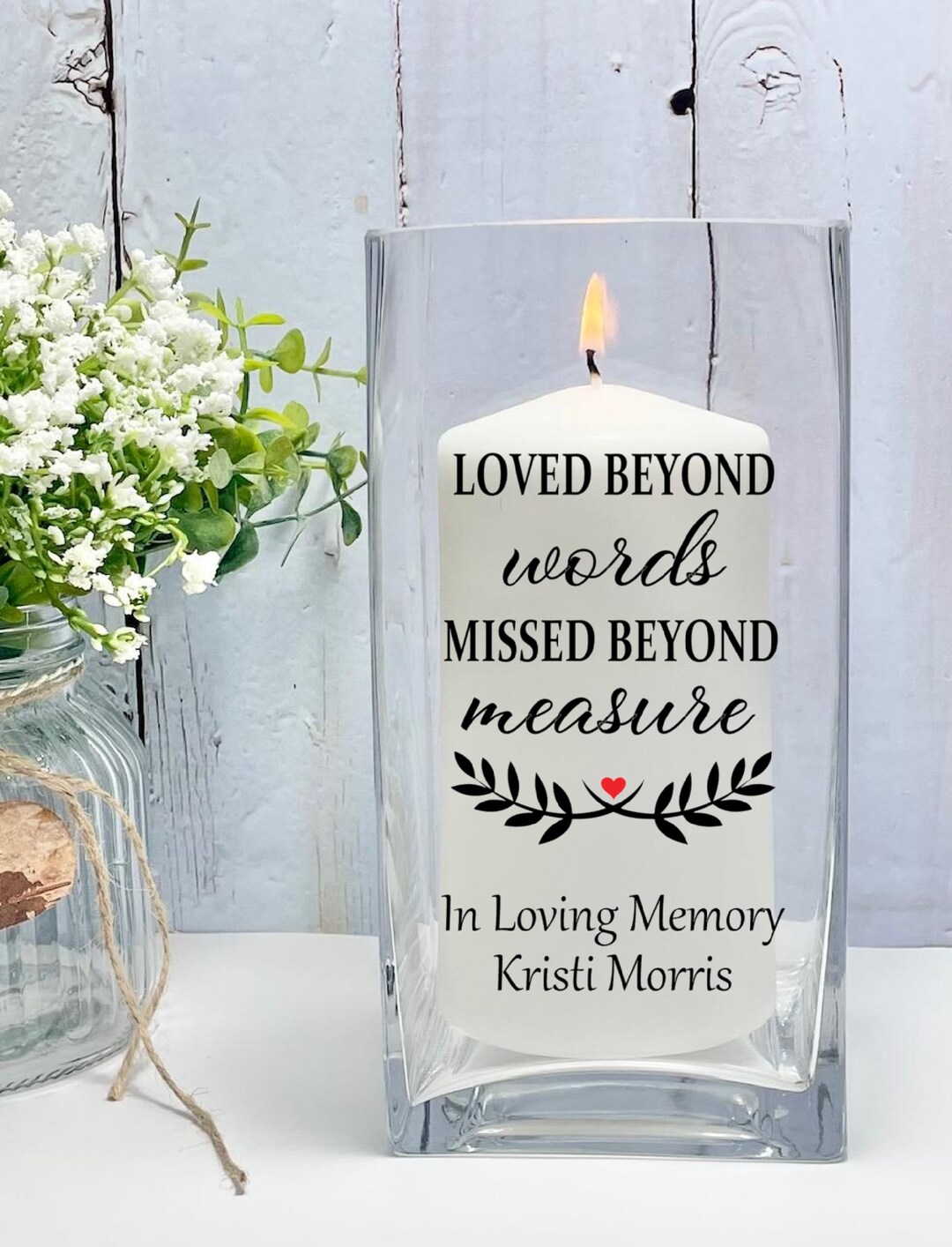 Loved Beyond Words, Sympathy Gift, Memory Candle, Remembrance, Memorial ...