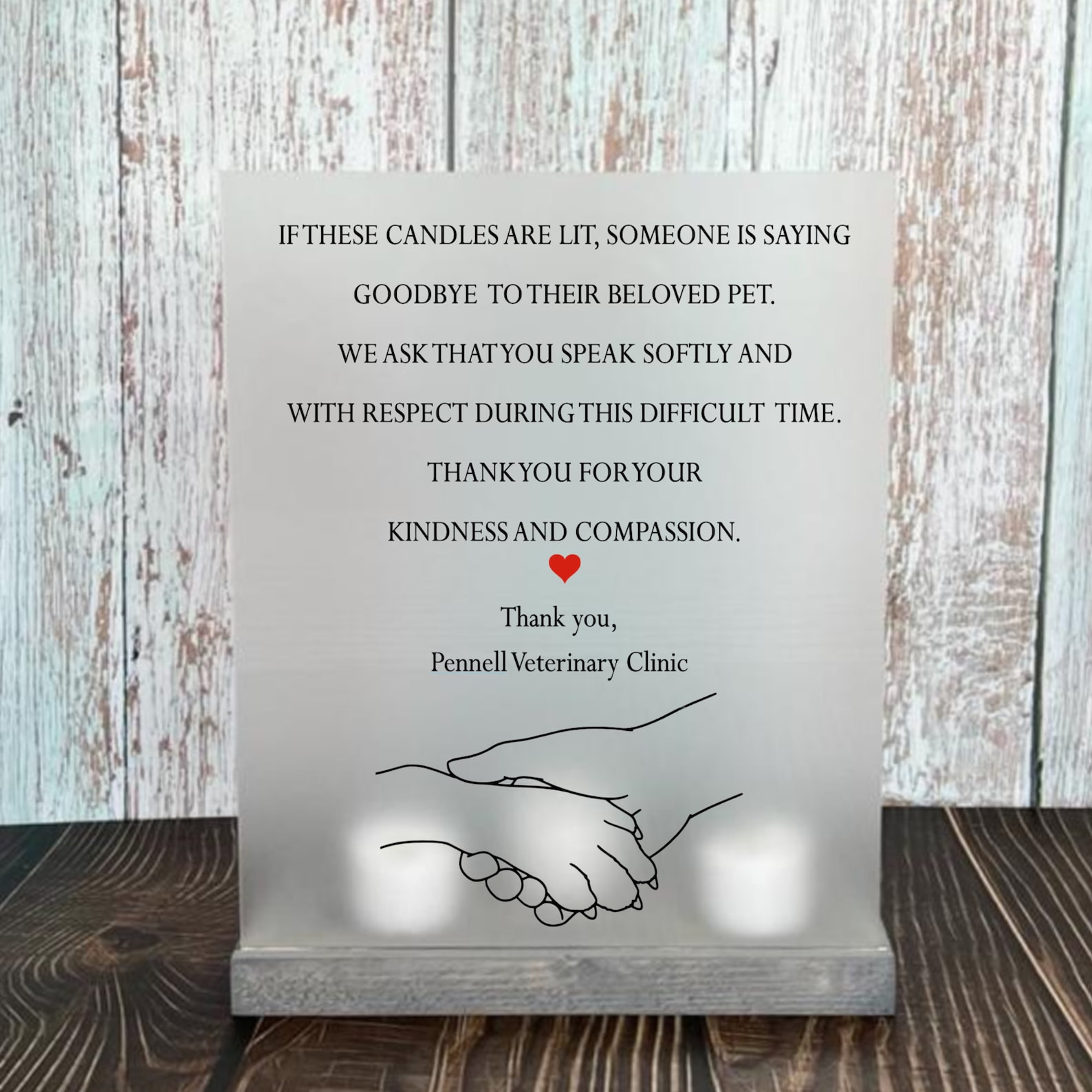 Veterinary Office Compassion Candle, Pet Loss Gift, Euthanasia Sign Vet ...