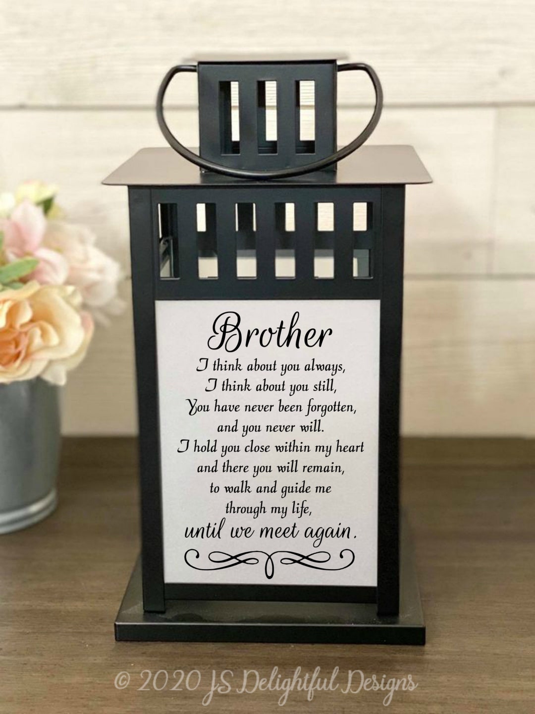Memorial Lantern, Loss of Brother Sympathy Gift, Remembrance Keepsake ...