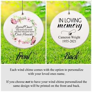 Loved Ones May Leave This World, Memorial Wind Chime, Sympathy Gift ...