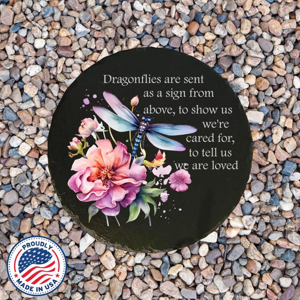 Dragonfly Memorial Stone - Etsy