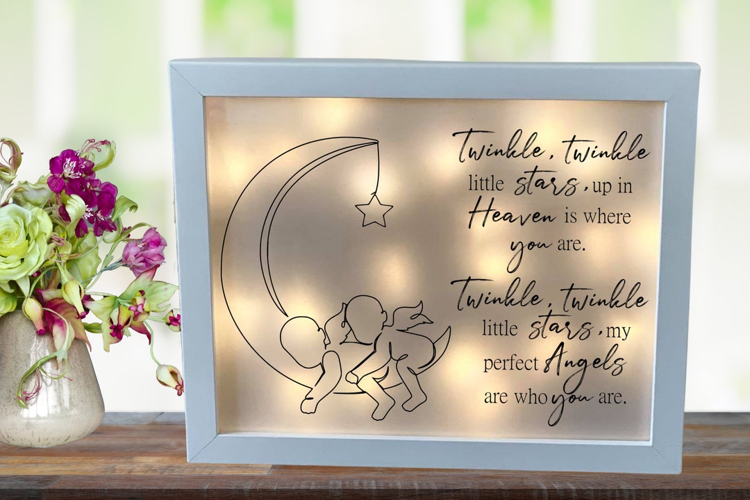 Twins Memorial Shadow Box, Loss of Child Sympathy Gift - Etsy