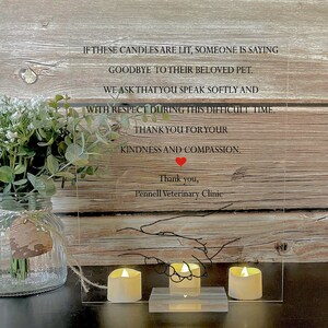 Veterinary Office Compassion Candle, Pet Loss Gift, Euthanasia Sign Vet ...