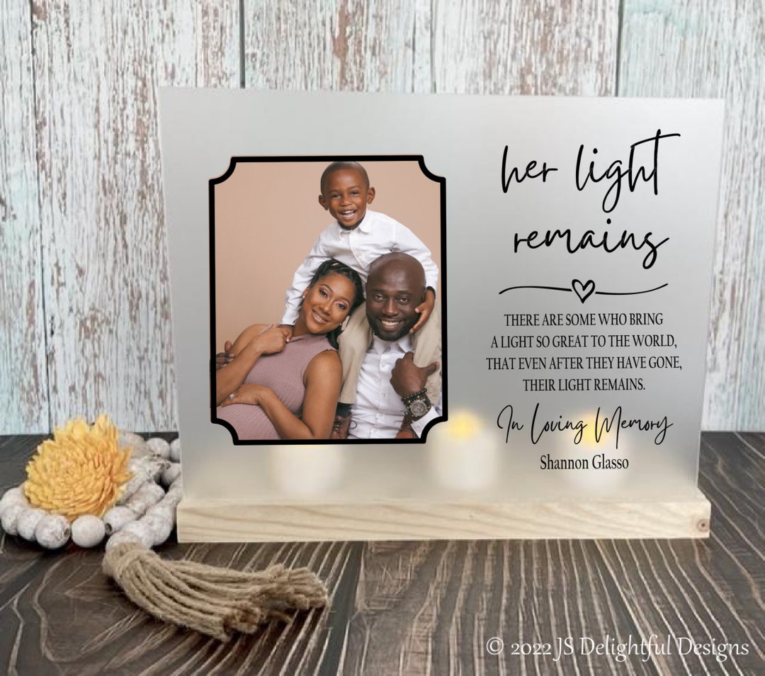 Her Light Remains, Memorial Sign, Sympathy Gift, Loss of Loved One ...