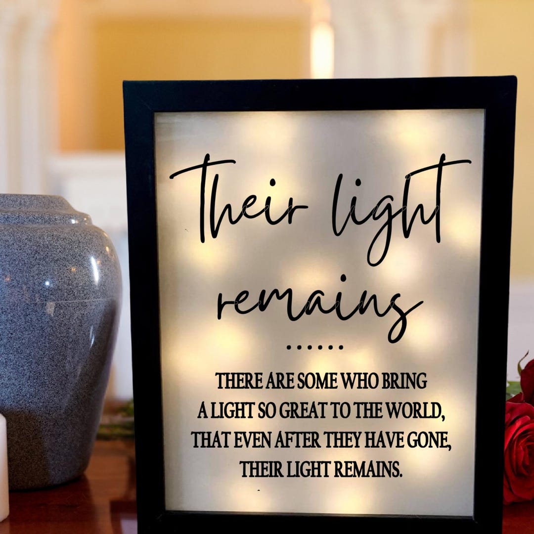 Personalized Memorial Shadow Box With LED Lights, Sympathy Gift - Etsy