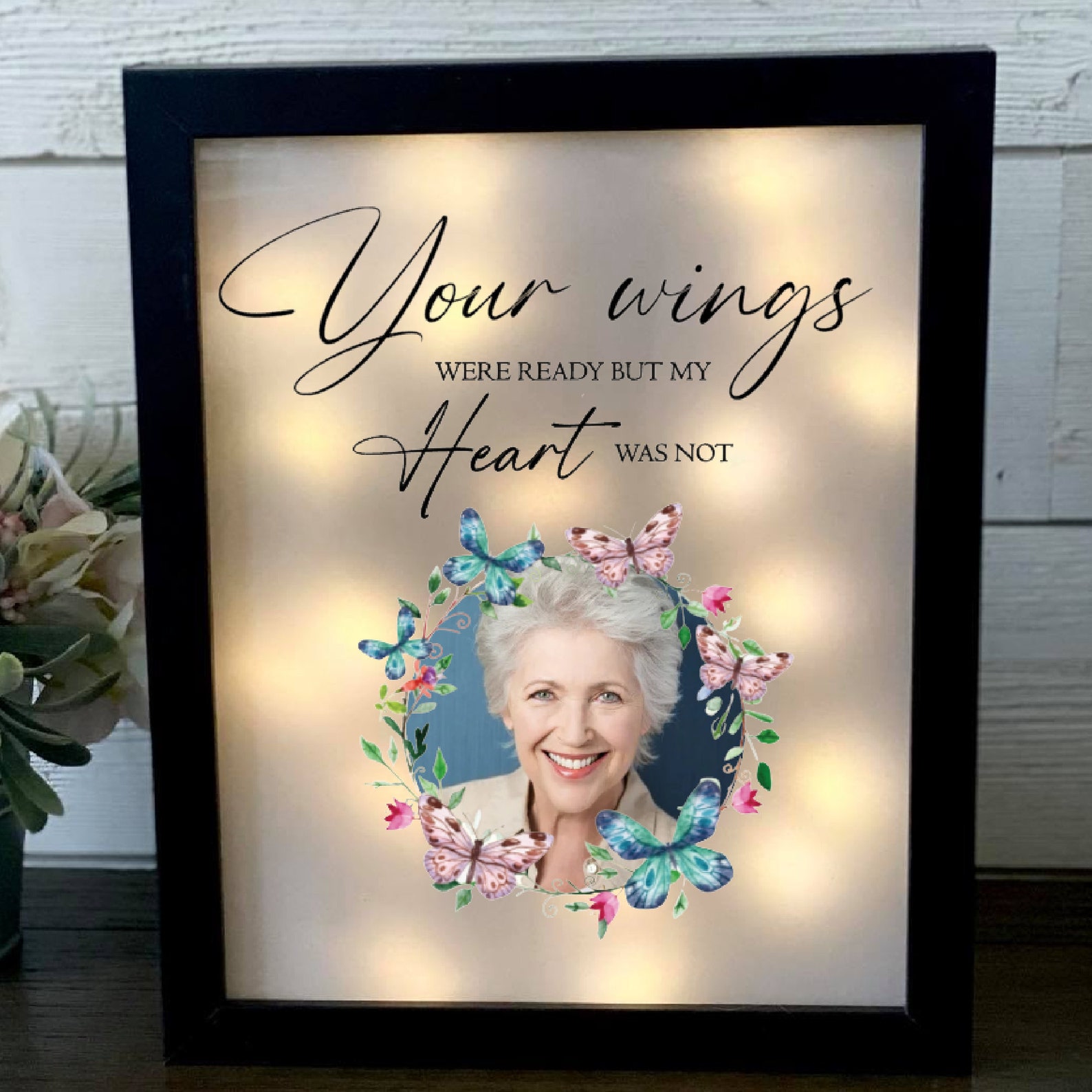 Memorial Shadow Box With LED Lights, Sympathy Gift - Etsy