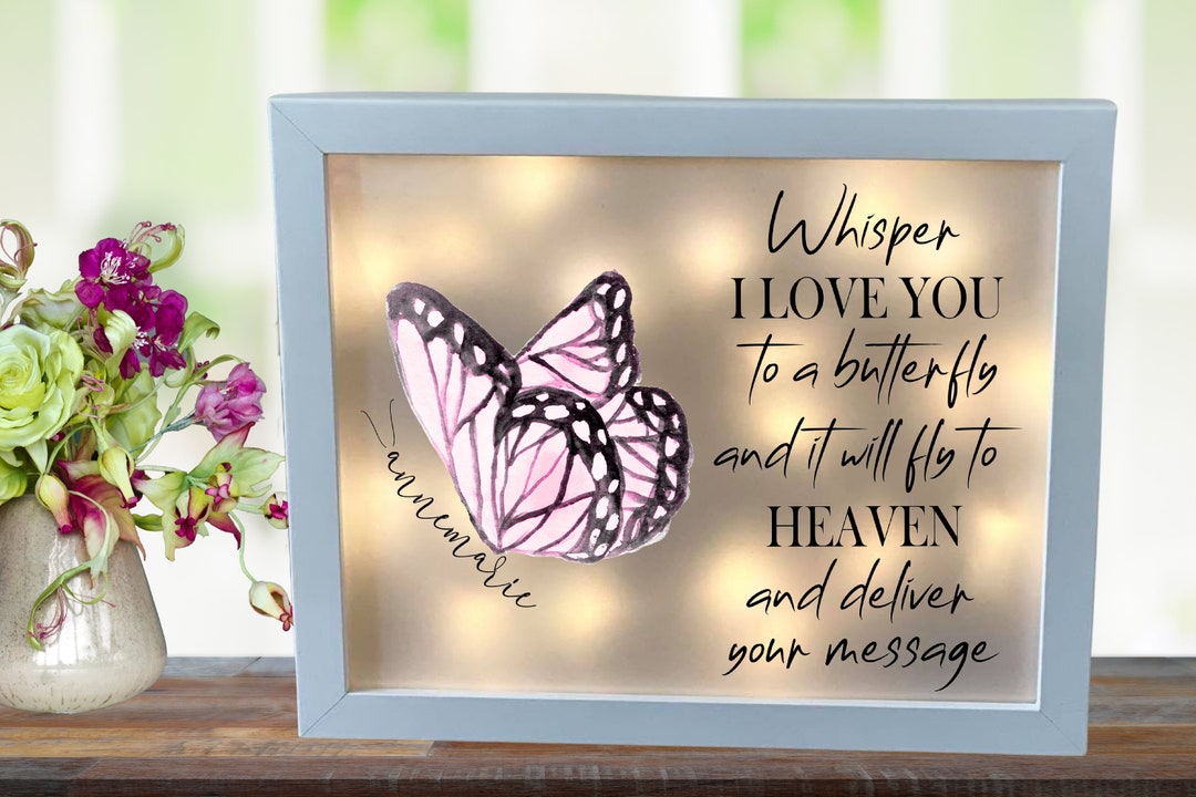 Personalized Memorial Shadow Box, Butterfly Sympathy Gift - Etsy